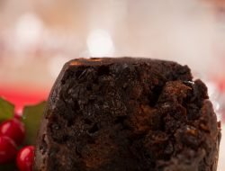 A dark Christmas pudding made with rum, barley wine and stout.