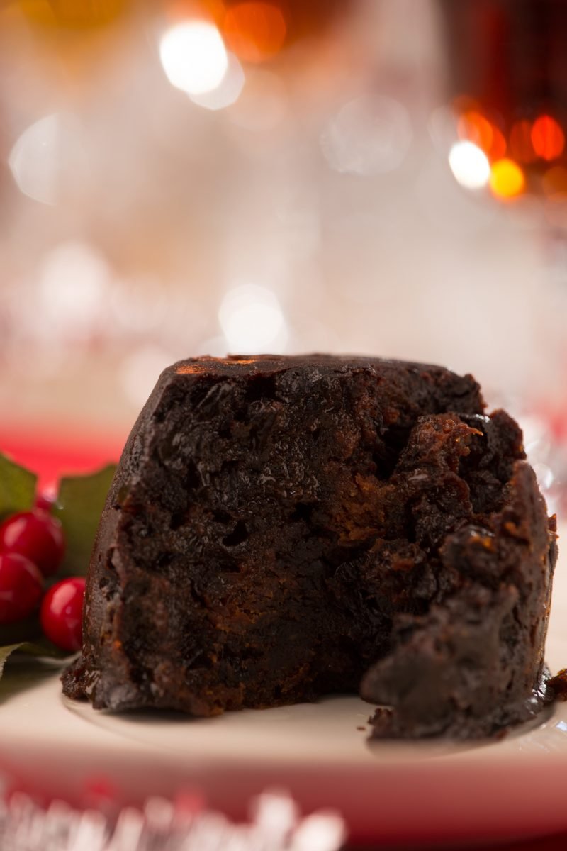 A dark Christmas pudding made with rum, barley wine and stout.